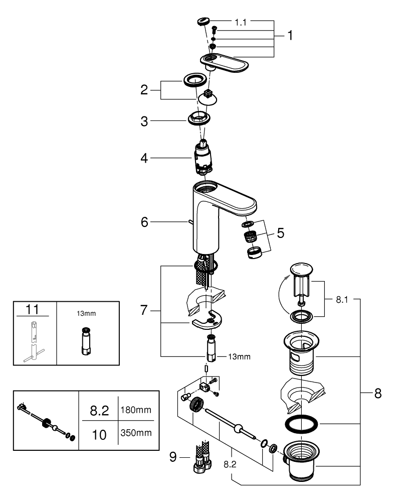 Veris Single-lever basin mixer 1/2″ M-Size | GROHE