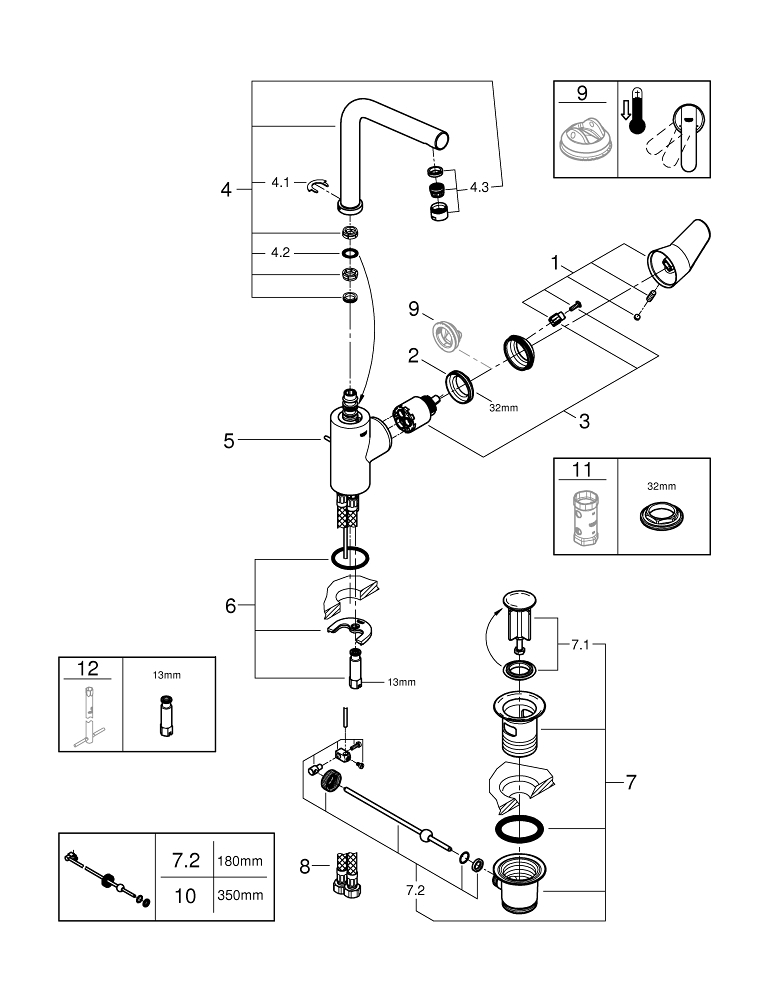 Eurodisc Cosmopolitan Single-lever basin mixer 1/2″ L-Size | GROHE