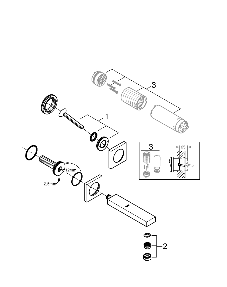 Eurocube Joy 2-hole basin mixer M-Size | GROHE
