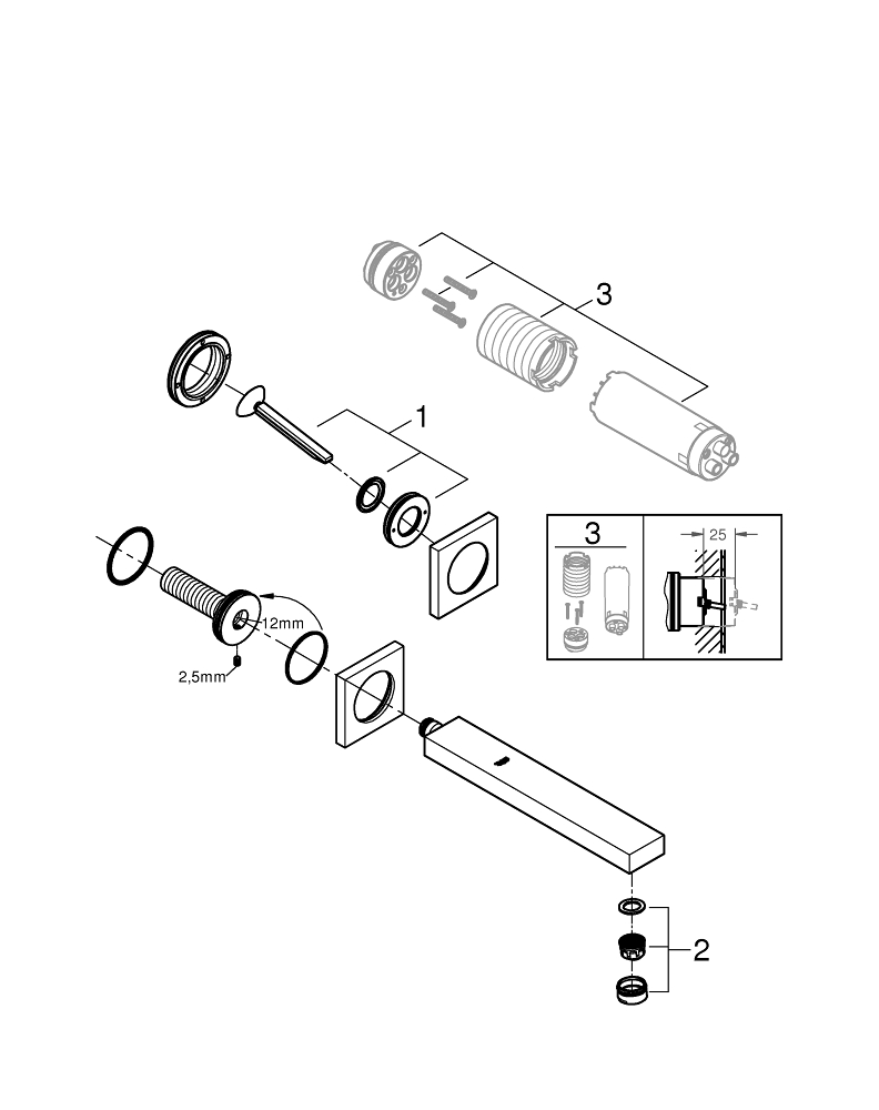 Eurocube Joy Two-hole basin mixer L-Size | GROHE
