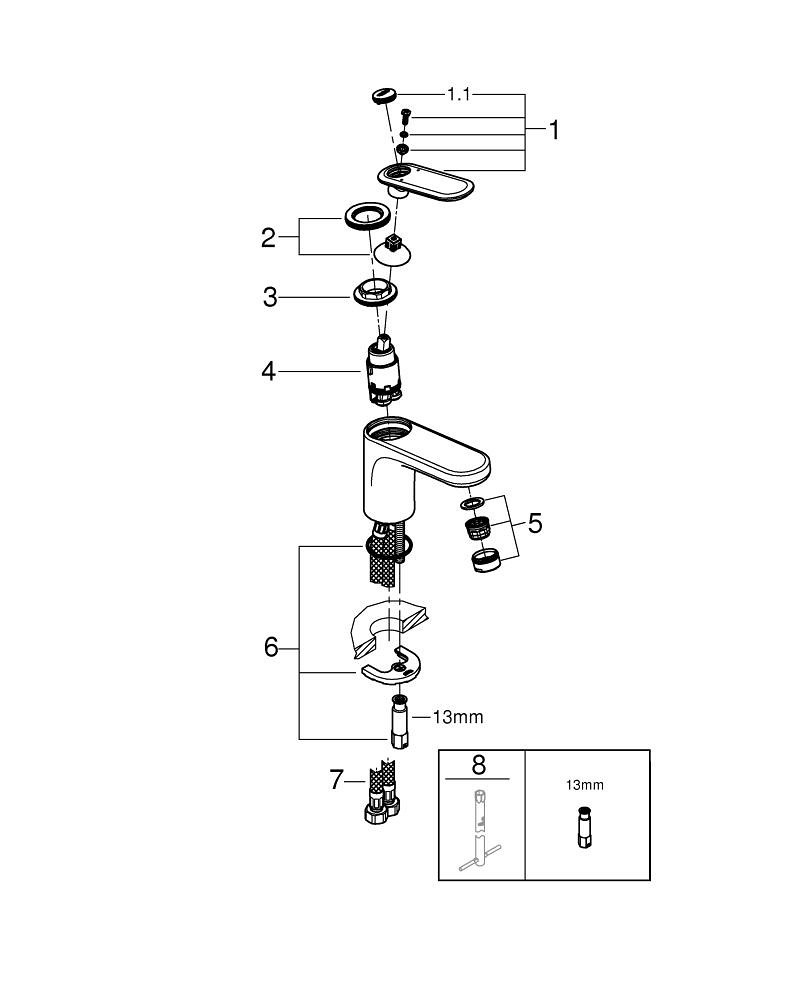 Veris Single-lever basin mixer 1/2″ S-Size | GROHE 官方網站