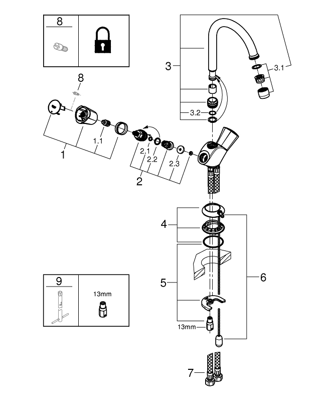 Costa L Wastafelmengkraan | GROHE