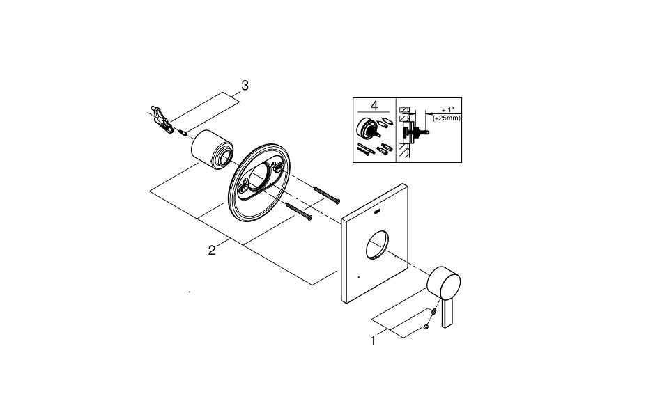 Allure Pressure balance valve trimset | GROHE