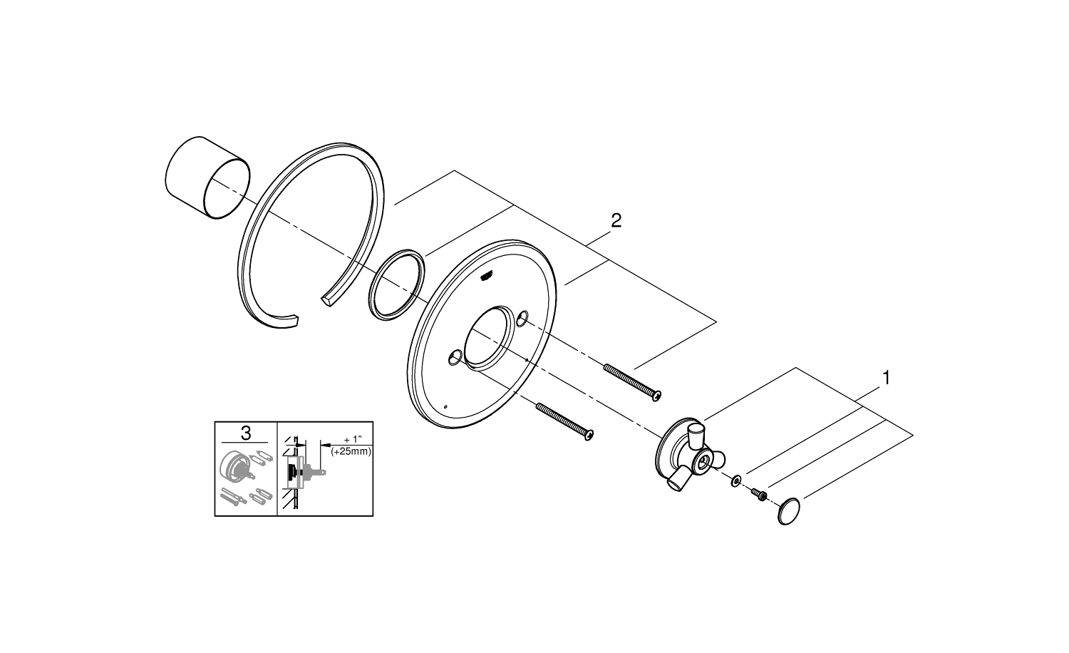 Arden Pressure balance valve trimset | GROHE