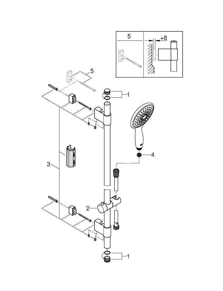 Power&Soul 130 Shower rail set 4+ sprays | GROHE