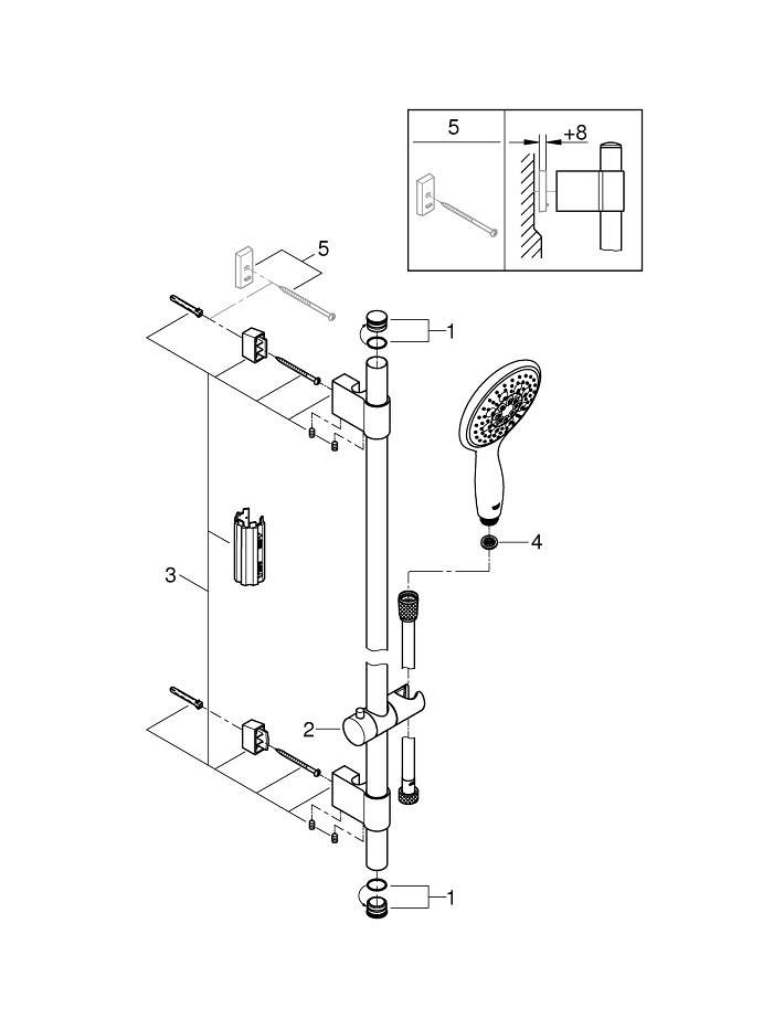 保颂 130 花洒杆组合，4种喷洒模式 | 德国高仪中国官方网站