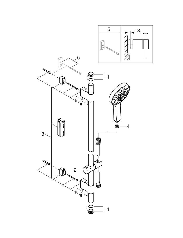 Power&Soul Cosmopolitan 130 Shower rail set 4+ sprays | GROHE