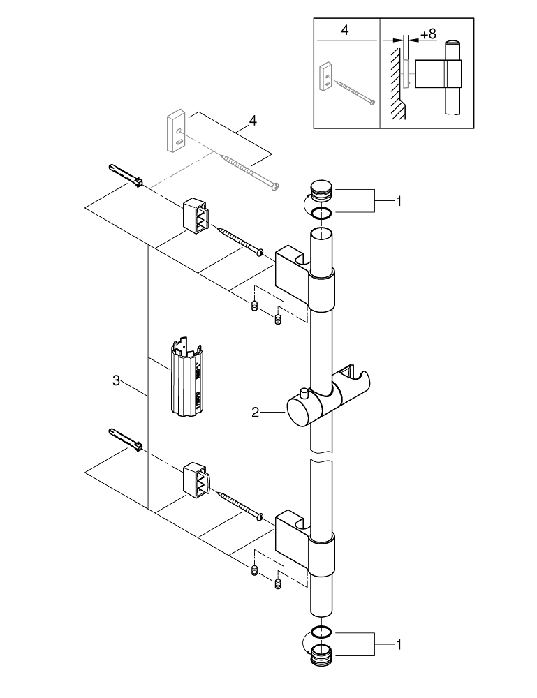 Power&Soul Shower rail, 900 mm | GROHE