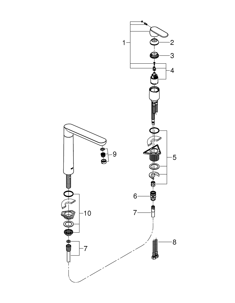 K7 Single-lever sink mixer 1/2″ | GROHE
