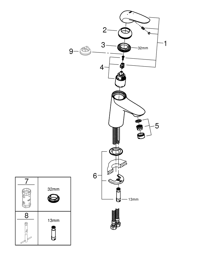 Wave Single-lever basin mixer 1/2″ S-Size | GROHE
