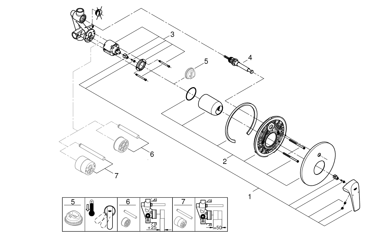 BauFlow Miscelatore monocomando per vasca-doccia | GROHE