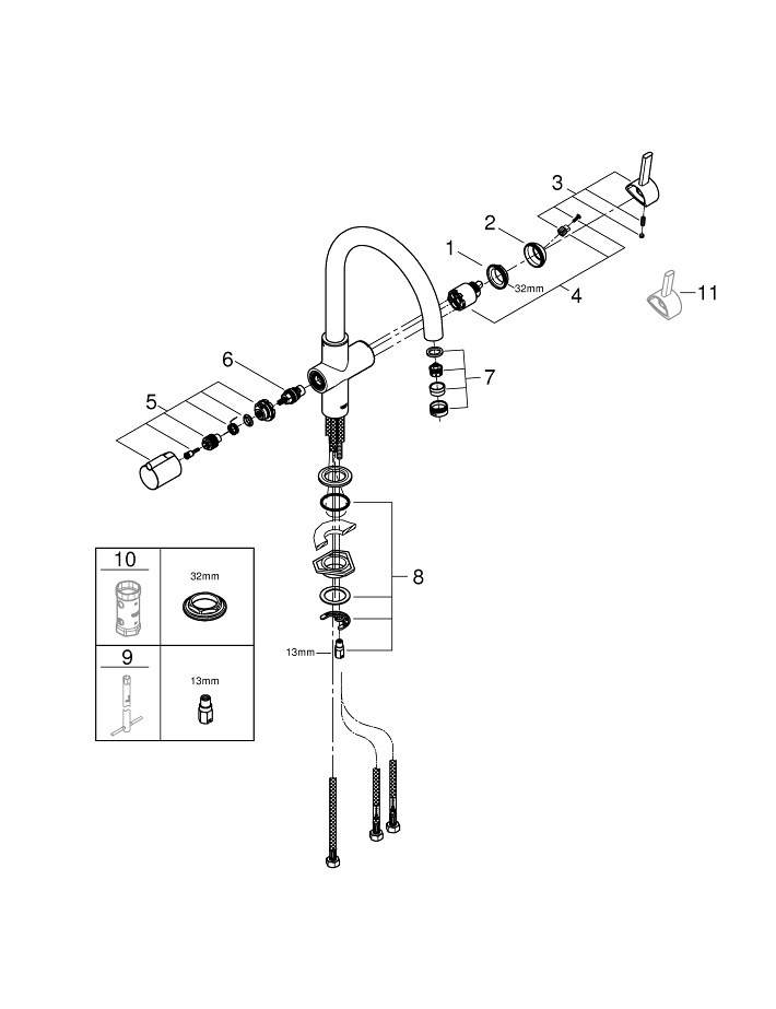 GROHE Red Duo Miscelatore monocomando per lavello | GROHE