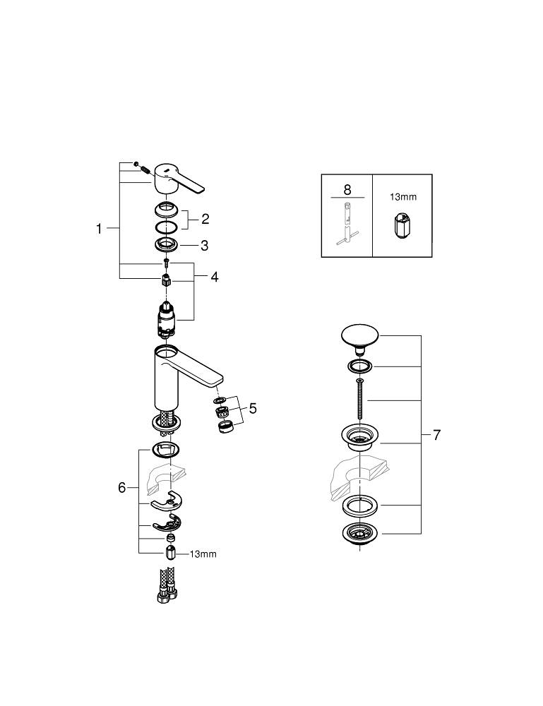 Lineare Single-lever basin mixer 1/2″ XS-Size | GROHE 官方網站