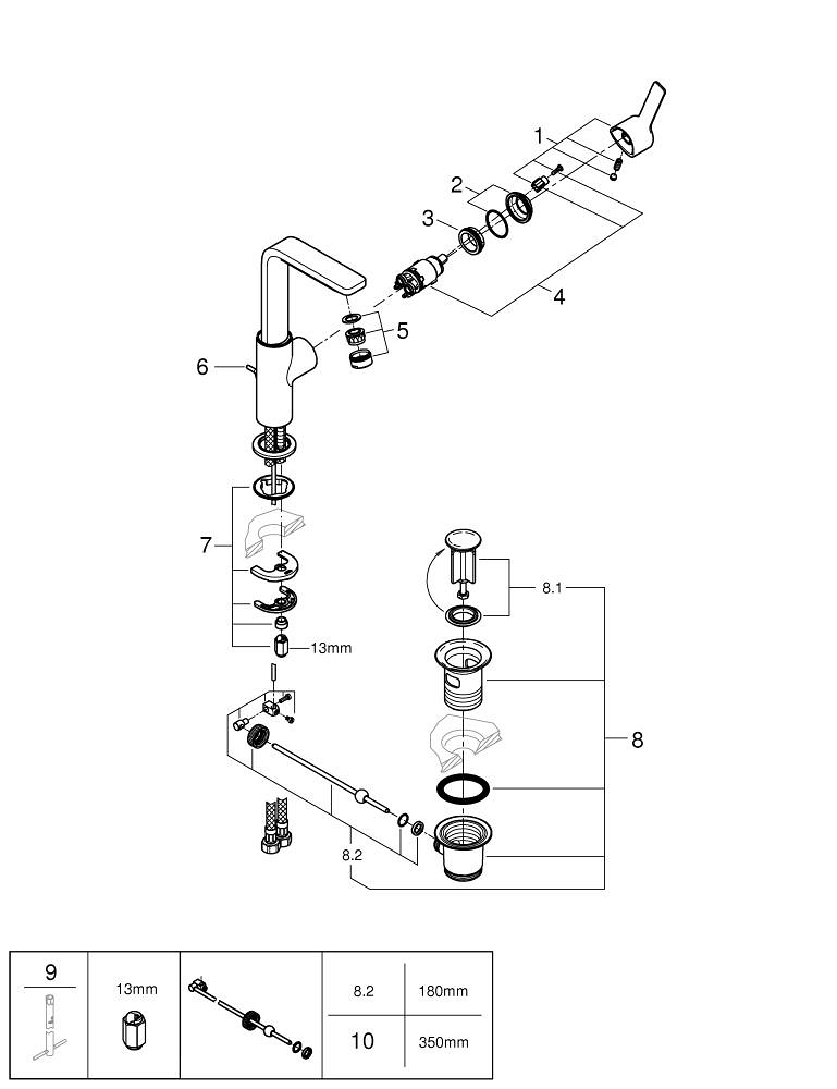 Lineare Single-lever basin mixer 1/2″ L-Size | GROHE