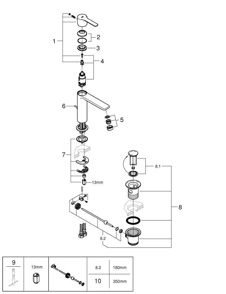 Lineare Single-lever basin mixer S-Size | GROHE