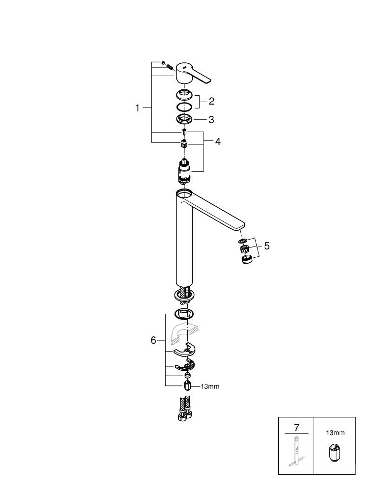 Lineare Single-lever basin mixer 1/2″ XL-Size | GROHE