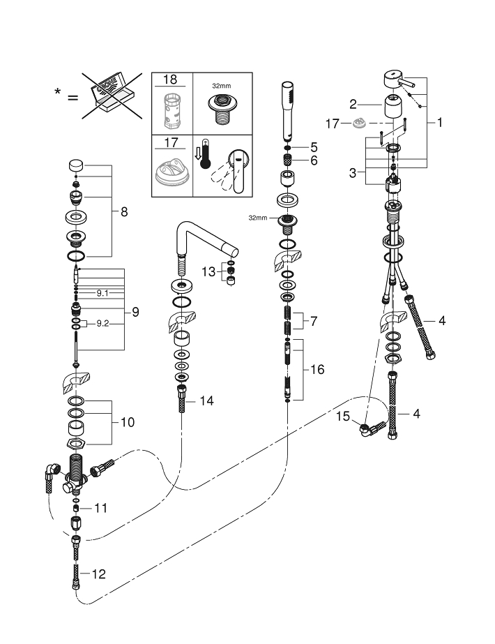 Concetto Viergats badrandcombinatie | GROHE