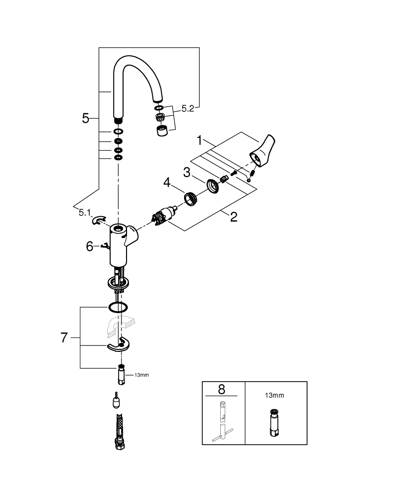 Eurosmart Single-lever basin mixer 1/2″ L-Size | GROHE