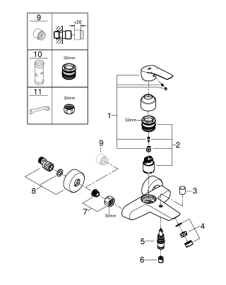 Eurosmart Tek kumandalı banyo bataryası | GROHE