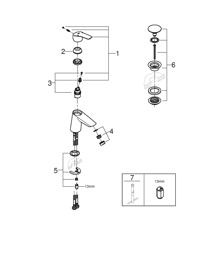 Eurosmart Monocomando de lavatório 1/2″ Tamanho S | GROHE - Grohe AG ...