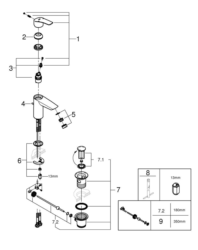 Eurosmart Single-lever basin mixer 1/2″ S-Size | GROHE