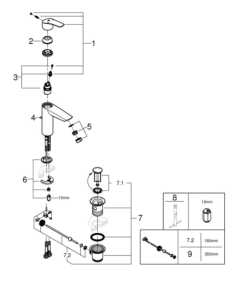 Eurosmart Single-lever basin mixer 1/2″ M-Size | GROHE