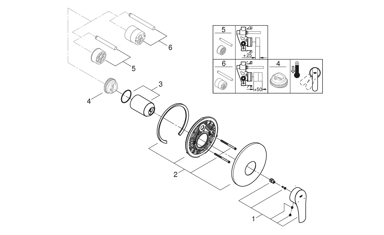 Eurosmart Ankastre duş bataryası | GROHE