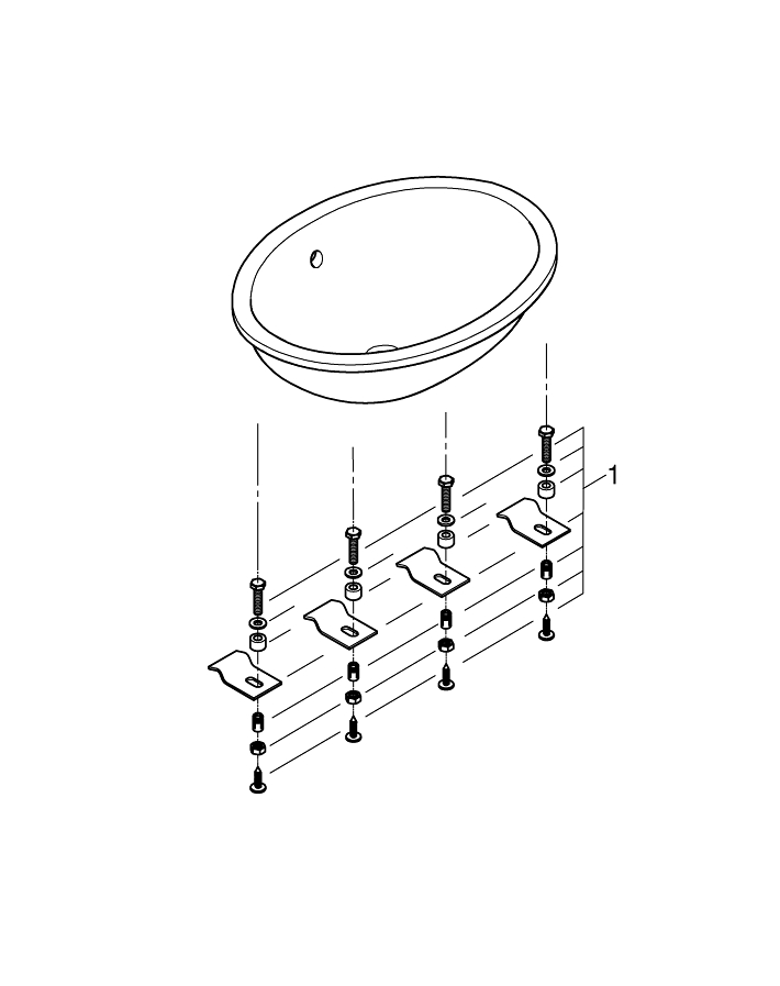 Bau Ceramic Undercounter wash basin 55 | GROHE