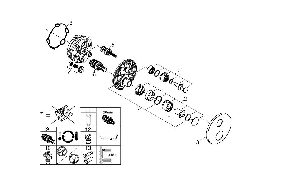 Atrio Termostatblandare för dusch, 2 utlopp med integrerad omkastare ...
