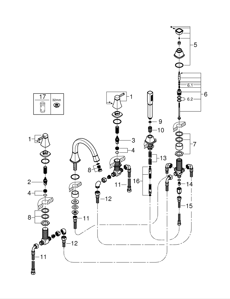 Grandera 5-hole bath combination | GROHE