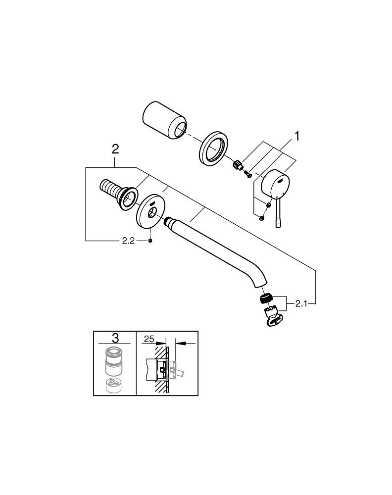 Essence 2-hole basin mixer L-Size | GROHE