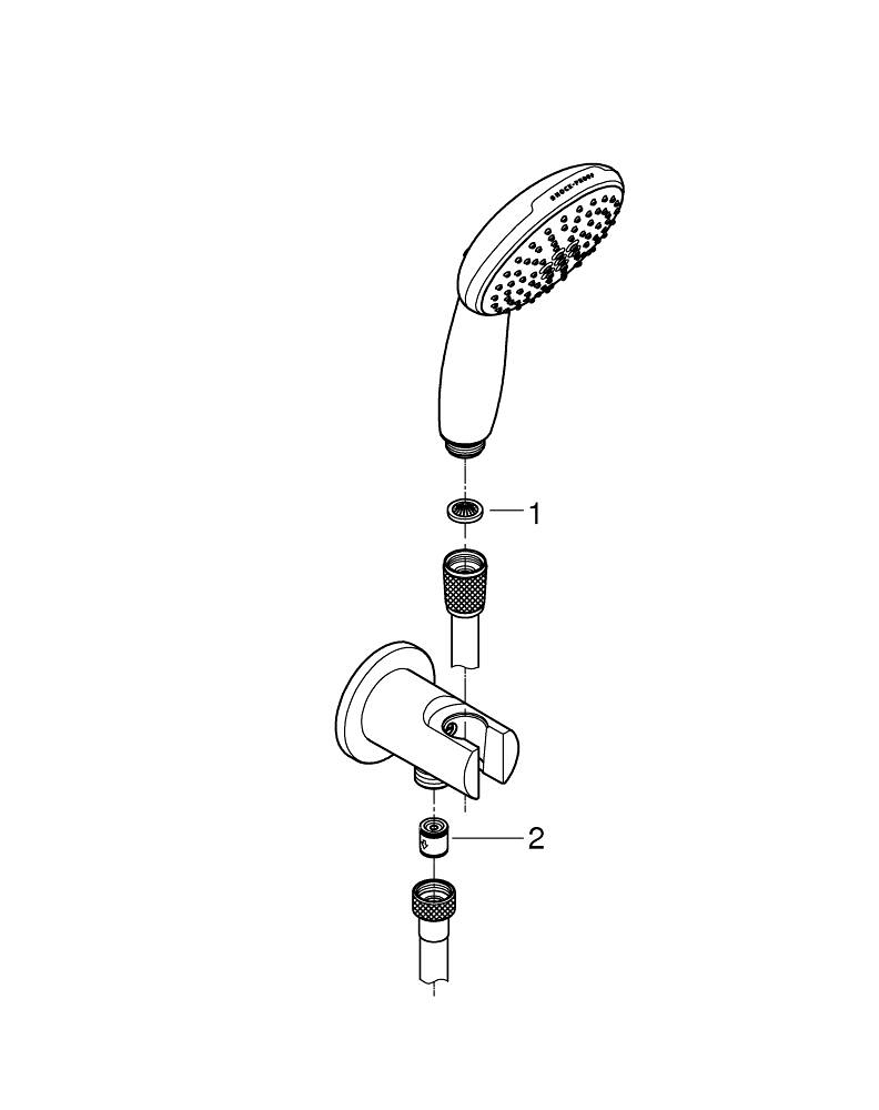 Tempesta 110 Wall holder set 2 sprays (Rain, Jet) | GROHE