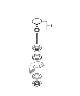 Waste set with push-open plug | GROHE