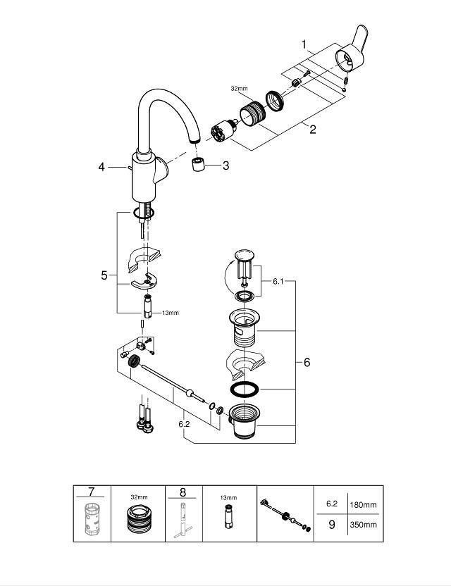 Eurostyle Cosmopolitan Wastafelmengkraan L-Size | GROHE