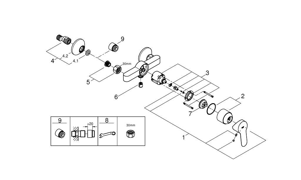 BauEdge Single-lever shower mixer 1/2″ | GROHE