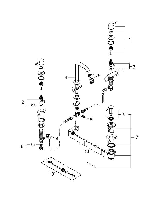 Essence 3-hole basin mixer M-Size | GROHE