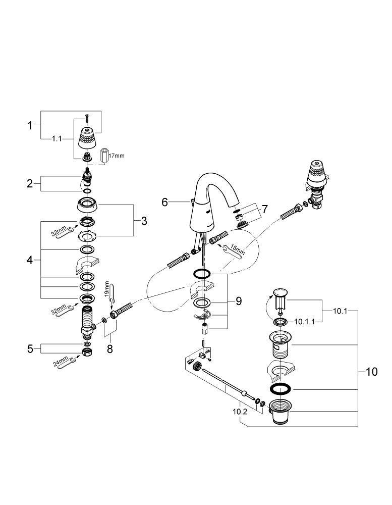 GROHE F1 Three-hole basin mixer | GROHE 官方網站