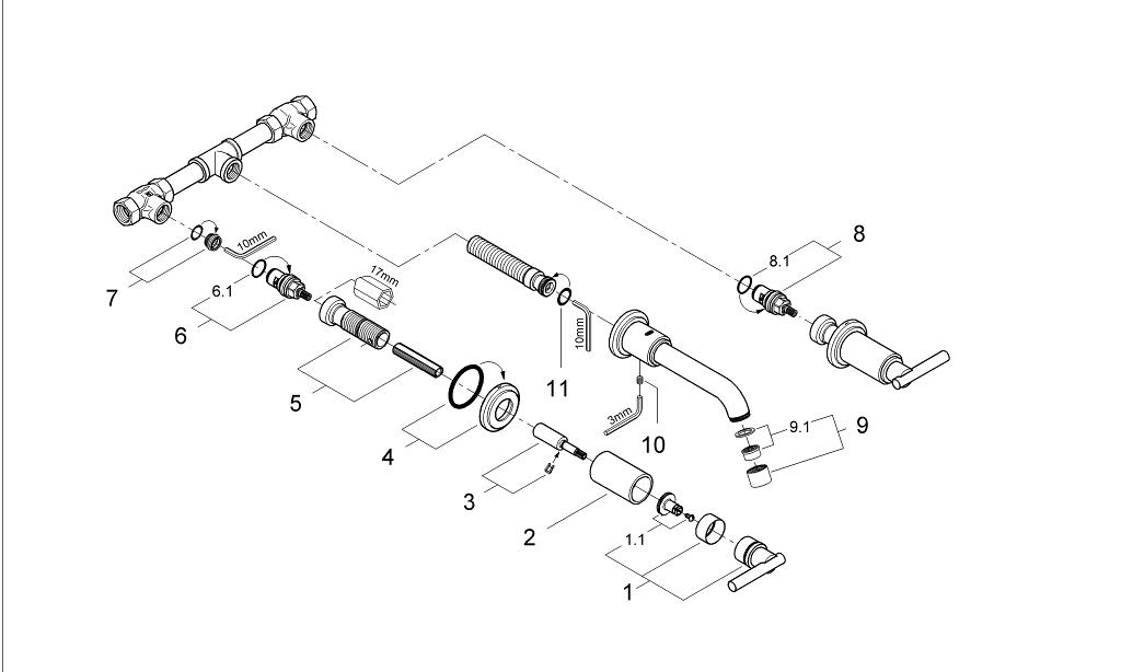 Atrio Three-hole basin mixer | GROHE