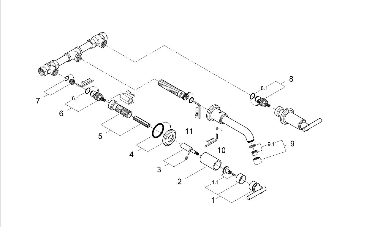 Atrio Three-hole basin mixer | GROHE
