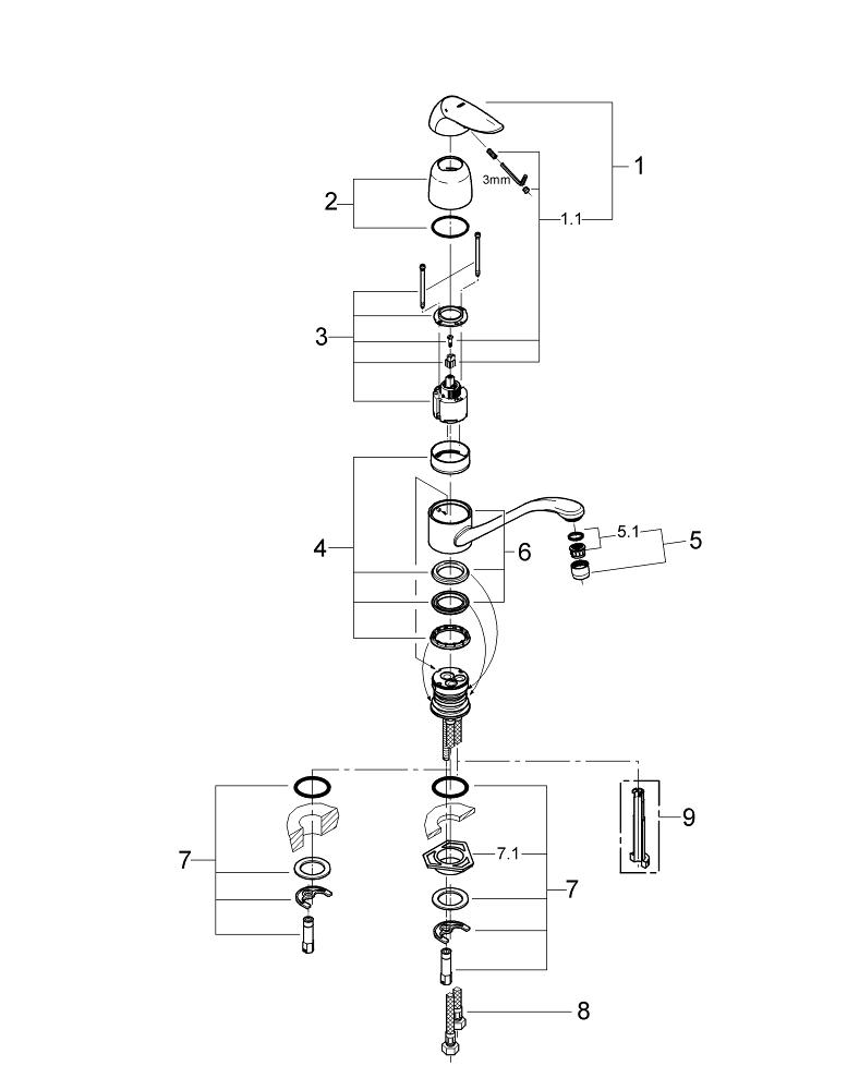 Eurodisc Single-lever sink mixer 1/2″ | GROHE