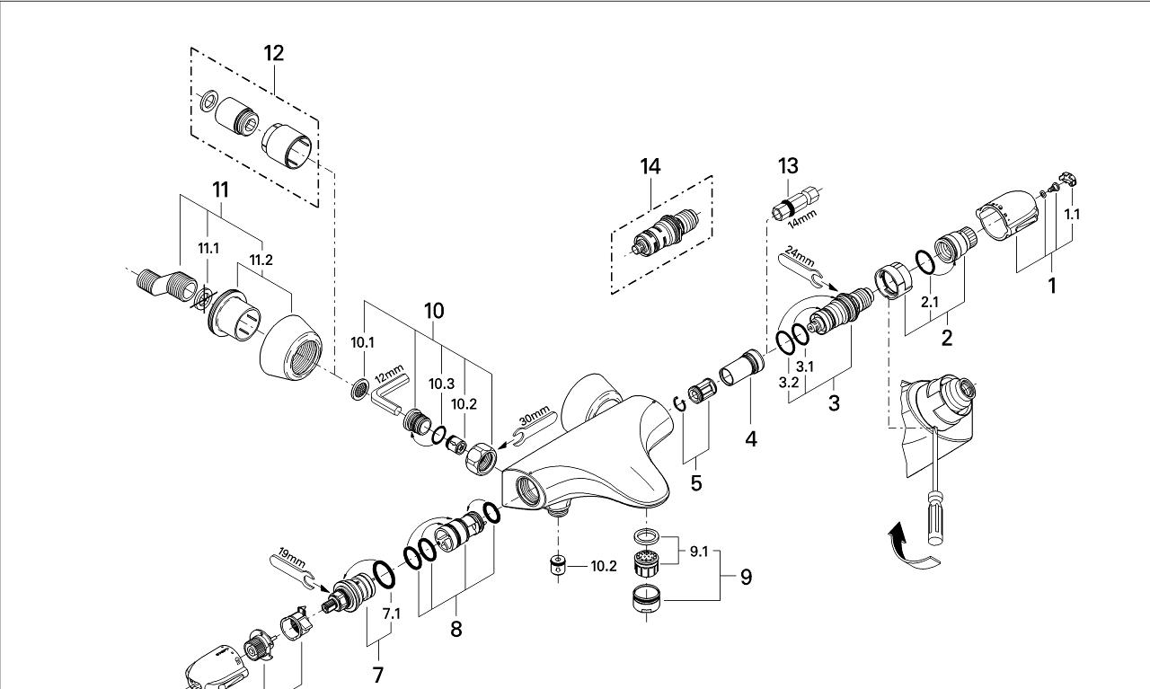 Grohtherm 3000 Thermostatic bath mixer 1/2″ | GROHE 官方網站