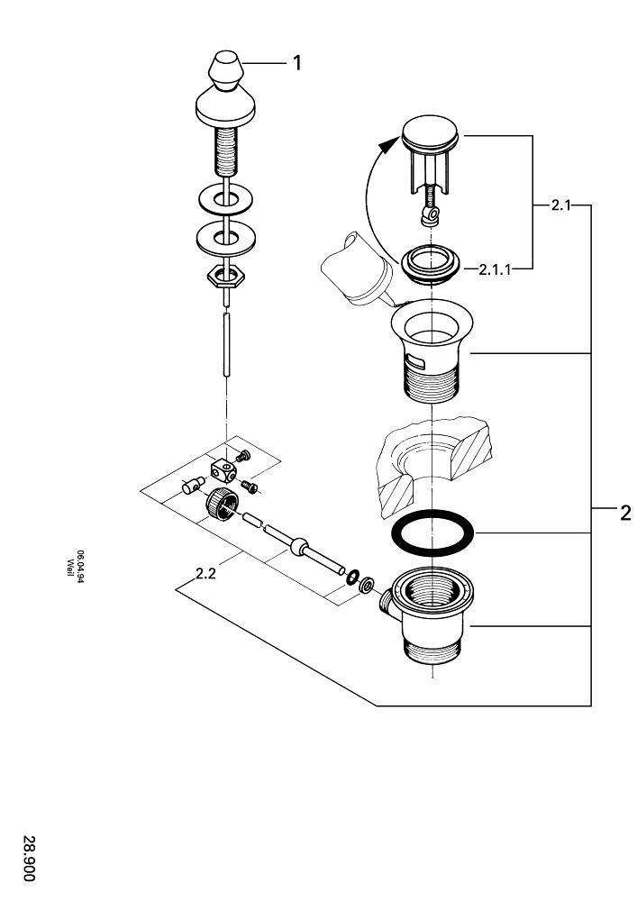 Pop-up waste set 1 1/4″ | GROHE