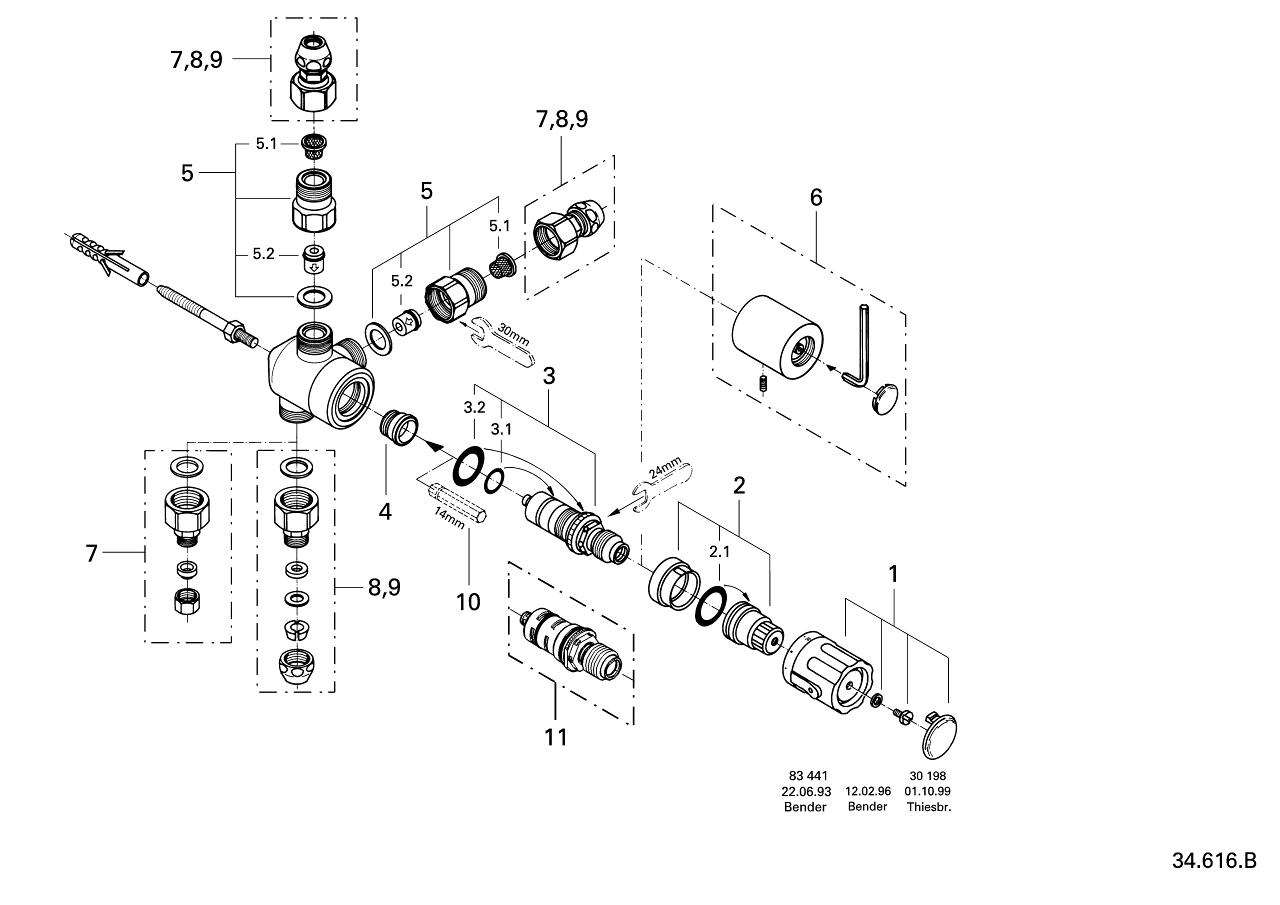 Automatic 2000 Thermostat for bath/shower mixer 1/2″ concealed body | GROHE