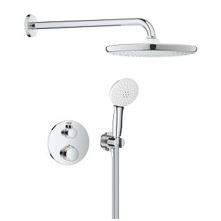 Grohtherm Cube Safety shower mixer for 2 outlets with integrated shut ...
