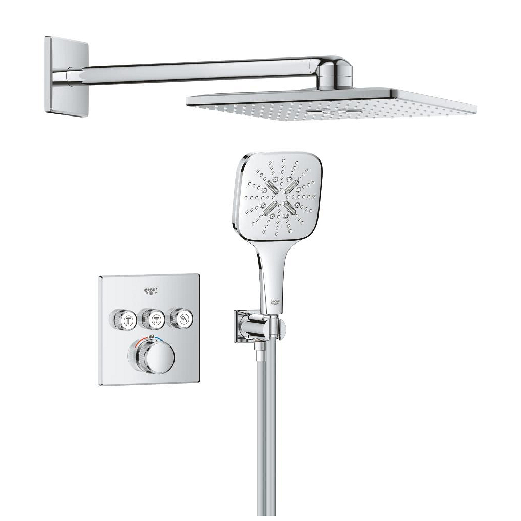 Grohtherm SmartControl Concealed shower system with Rainshower ...