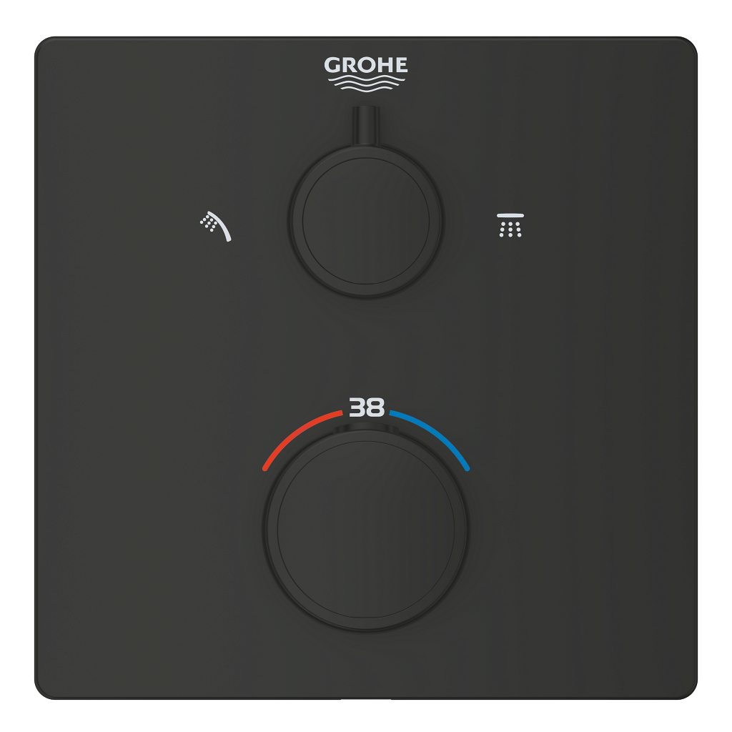 Grohtherm Thermostatic shower mixer for 2 outlets with integrated shut ...