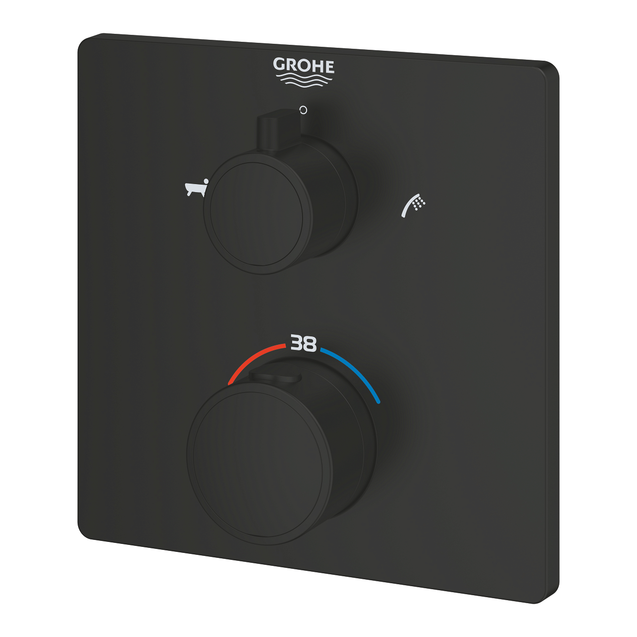 Grohtherm Thermostatic bath tub mixer for 2 outlets with integrated ...