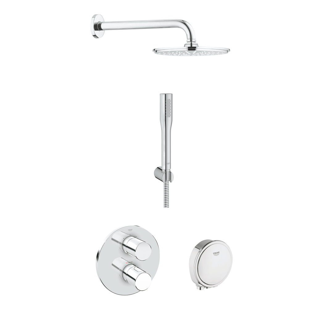 Grohtherm 3000 Cosmopolitan bath/shower shower solution pack 4 | GROHE ...
