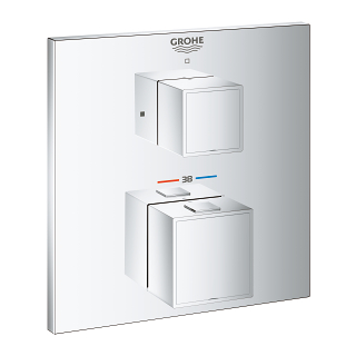 Grohtherm Cube Thermostatic shower mixer for 2 outlets with integrated ...