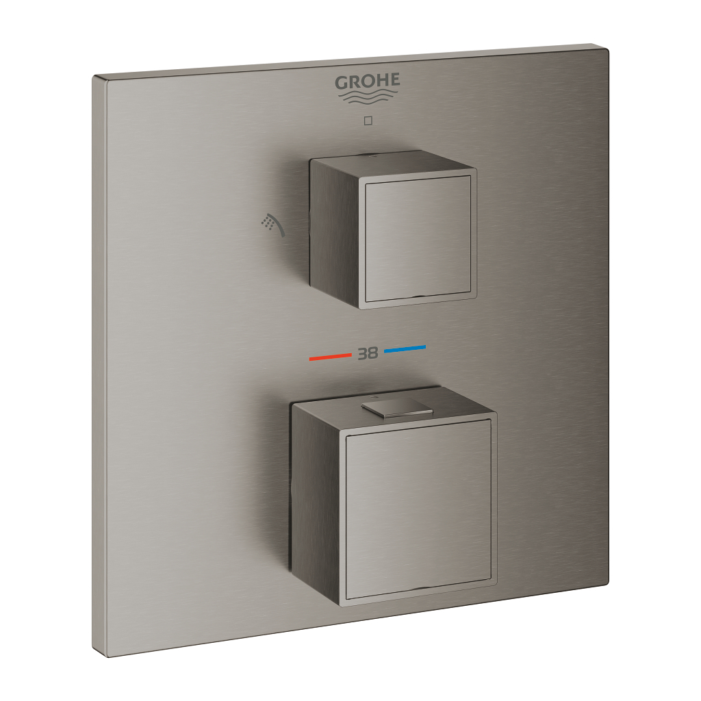 Grohtherm Cube Thermostatic shower mixer for 2 outlets with integrated ...